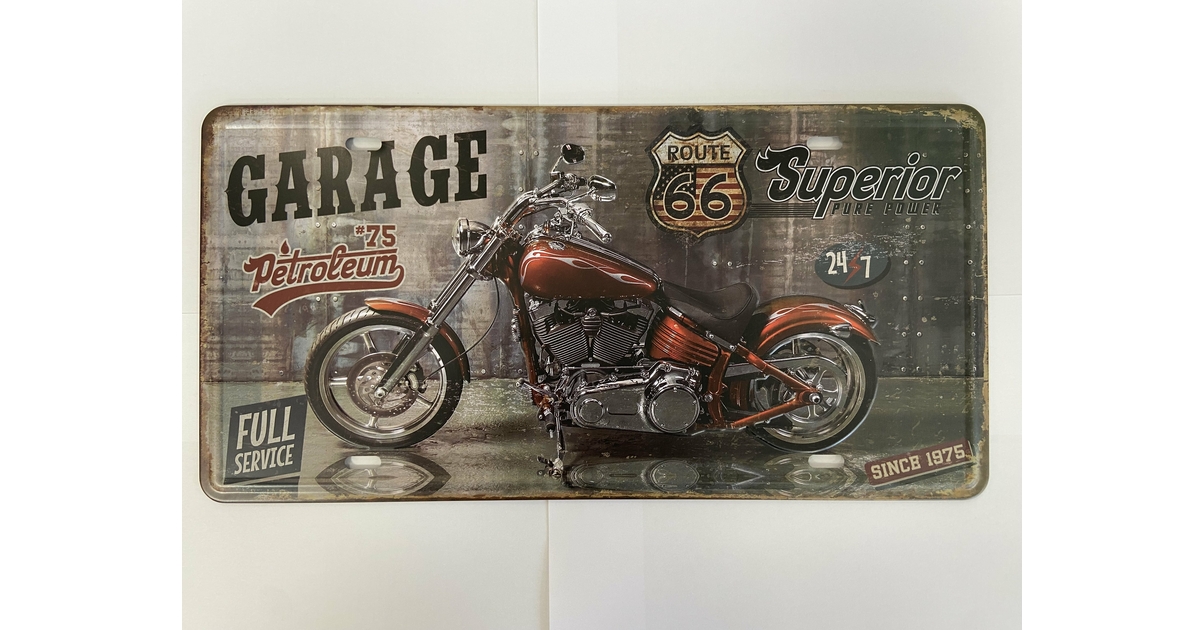 Plaque d'immatriculation Route 66 garage - Les Plaques/Plaques autre format rétro / vintage ...